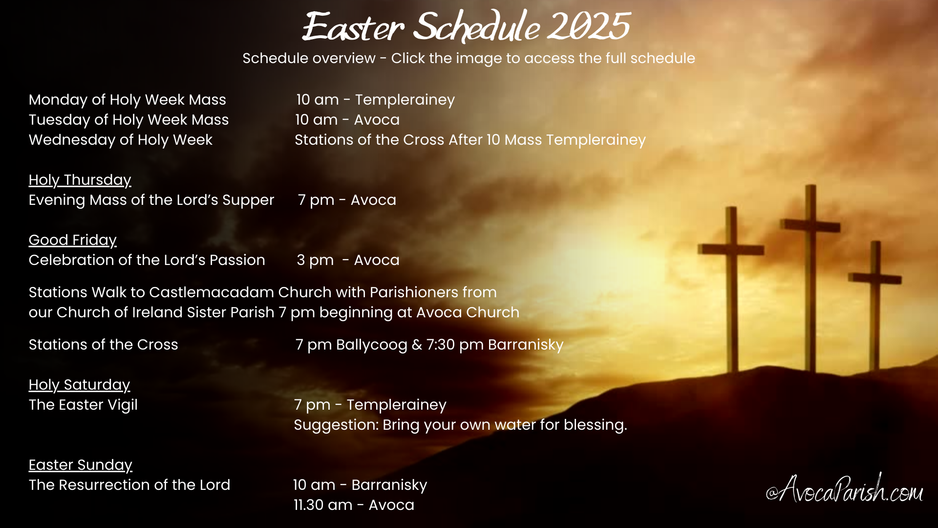 Holy Week Schedule 2025 – homepage